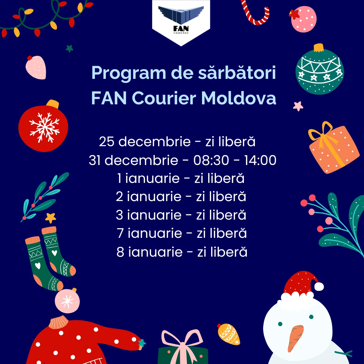 Program de sărbători - FAN Courier Moldova